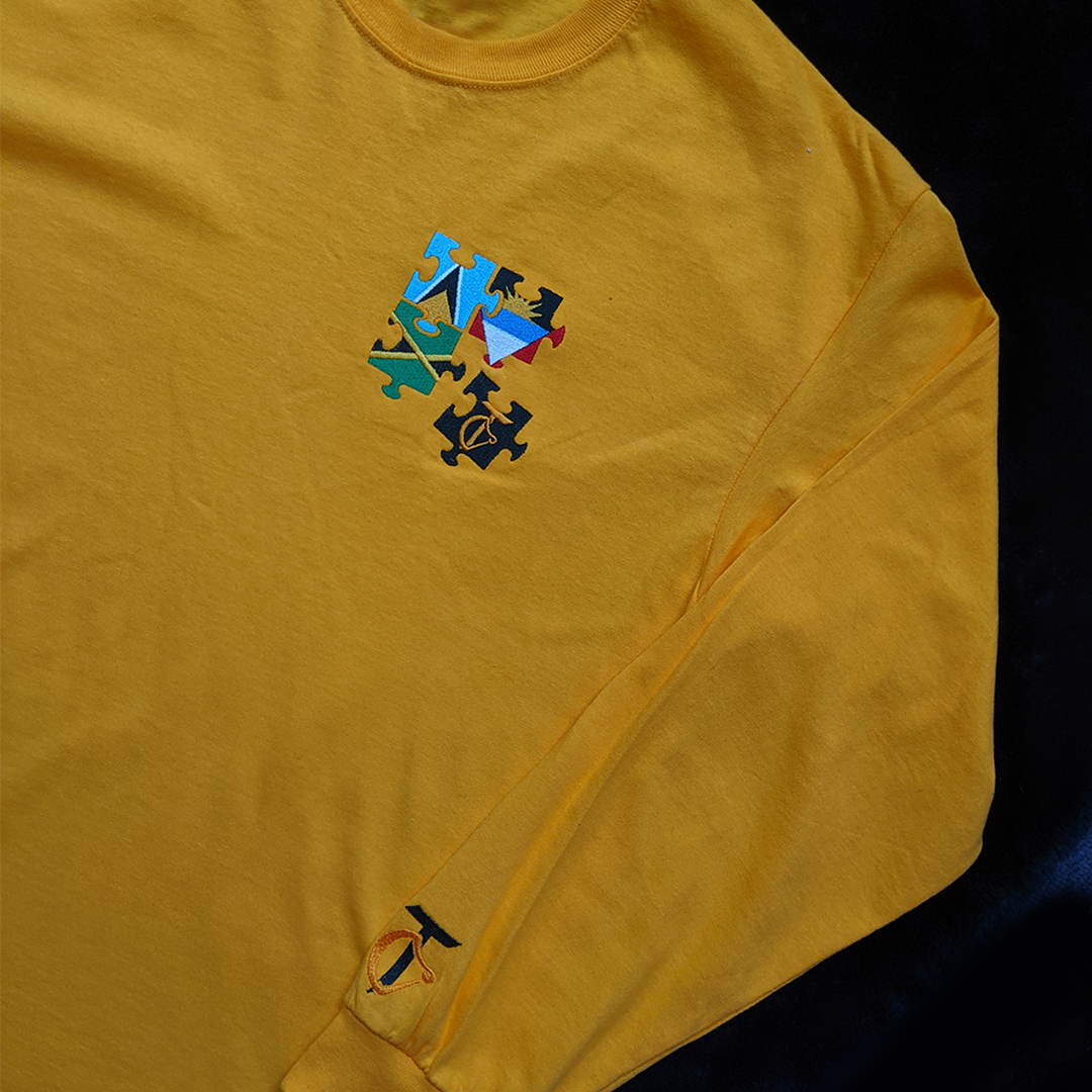 Puzzled Embroidered Long-Sleeve T-Shirt – Tee's Caribbean